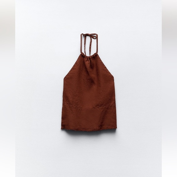 Zara | Tops | Nwt Zara Frayed Linen Halter Top | Poshmark